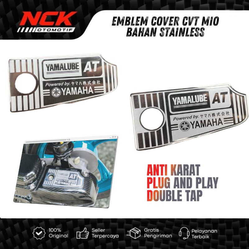MIO YAMAHA CVT COVER EMBLEM STAINLESS MATERIAL ALREADY WITH ADHESIVE ...