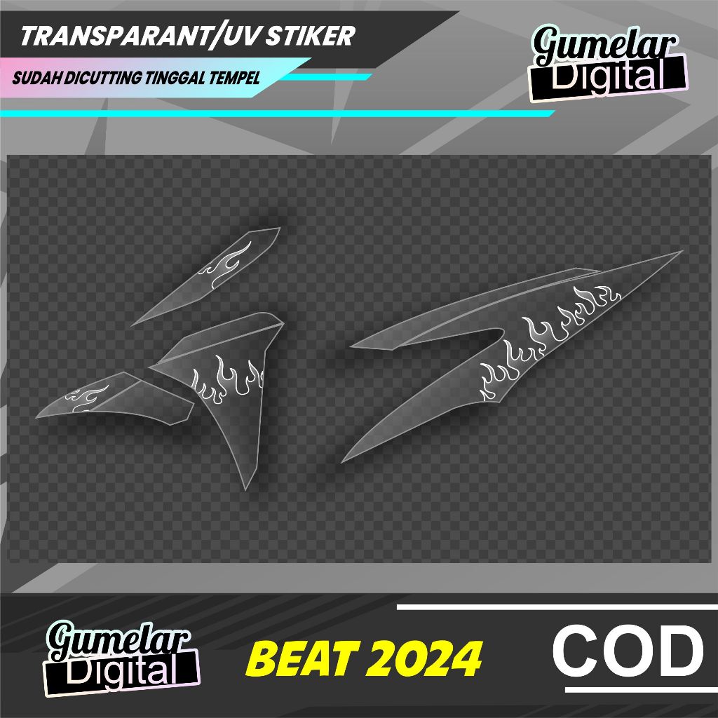 STRIPING TRANSPARENT UV CLEAR SIMPLE HONDA BEAT DELUXE GEN 2 BEAT 2024 ...