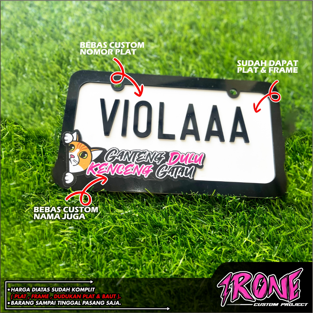 IRONE CUSTOM FRAME VIRAL NUMBER PLATE JDM MODEL ALL DESIGNS ALREADY PNP ...