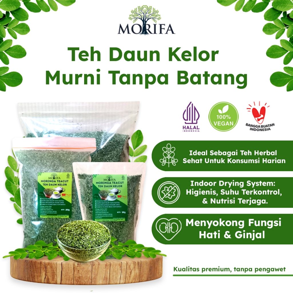 Morifa Pure Moringa Tea Stemless Moringa Leaves Indoor Drying | Shopee ...