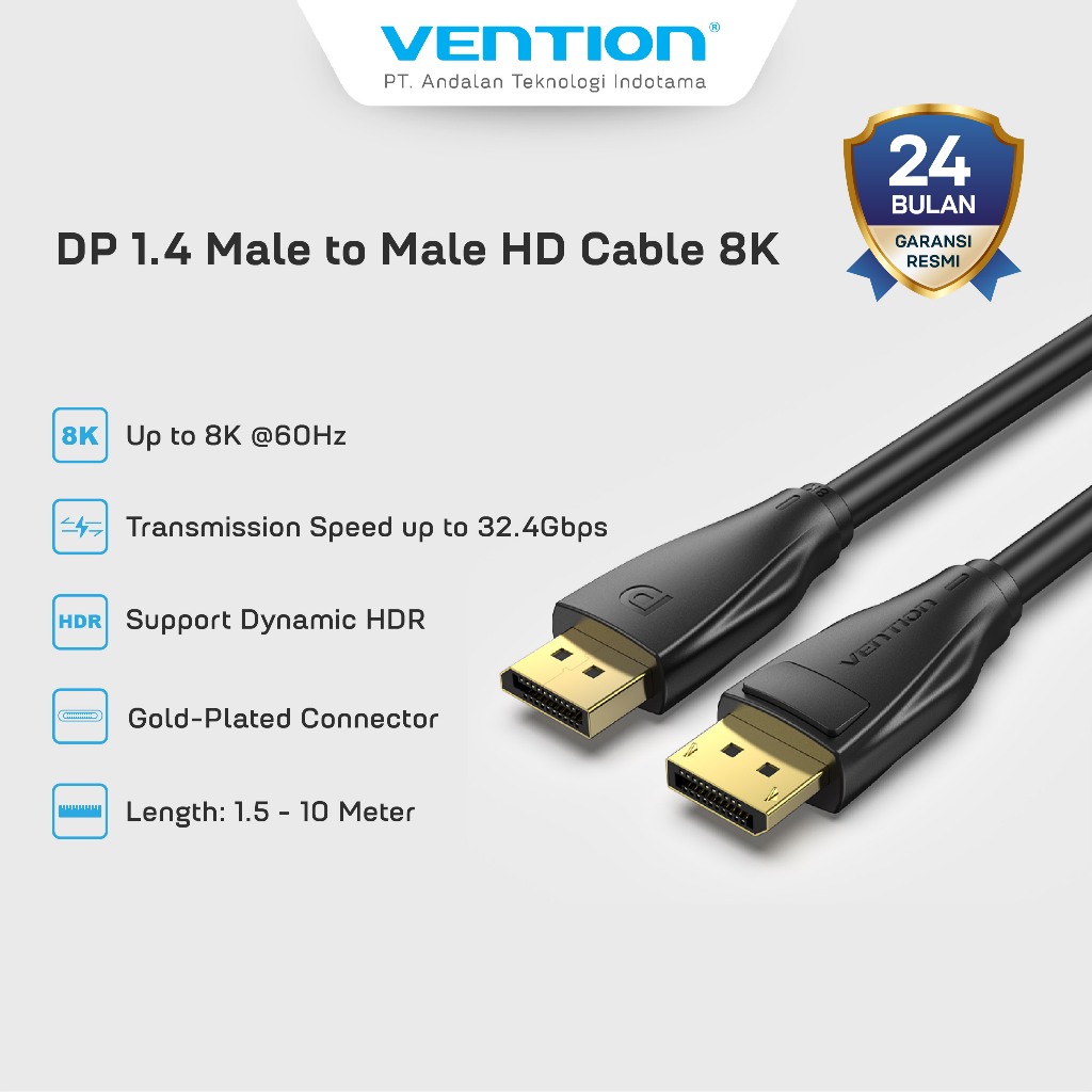 Vention DP Male to Male Port Display Cable 4K 8K UHD 240 144Hz - HCD ...