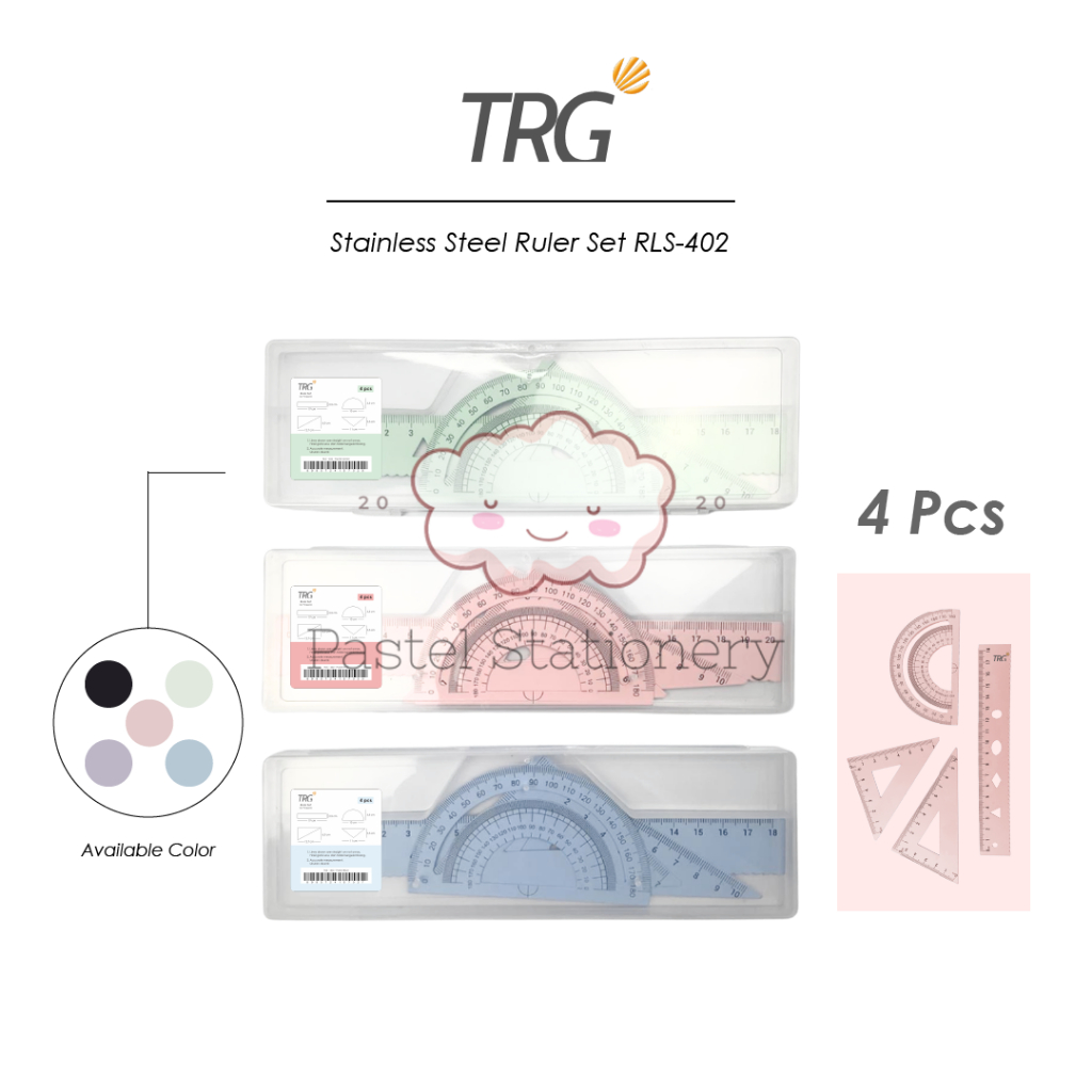 SIKU Trg Stainless Steel Ruler Set Pastel Color 18cm RLS-402 ...