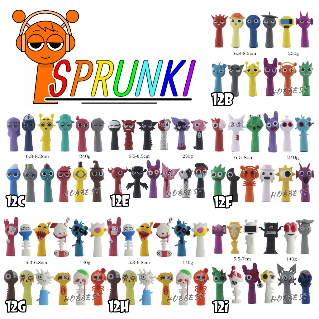 SPRUNKI Action Figure set - Miniature Cake Topper Viral Sprungki Toy ...