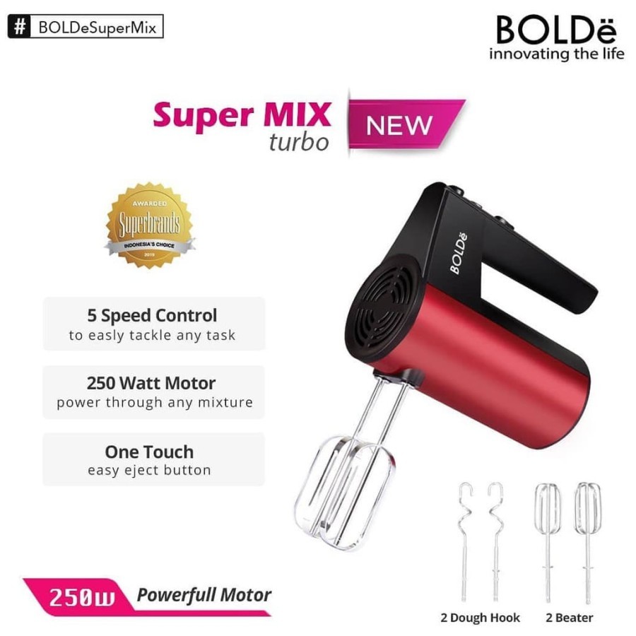 Bolde MIX TURBO HM-2250 HAND MIXER | Shopee Philippines