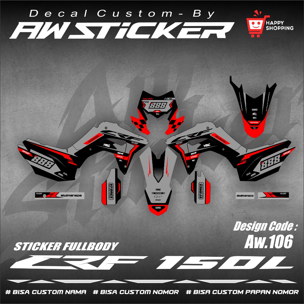 Crf 150 L Full Body Sticker Decal _ CRF 150 Full Body Decal new design ...