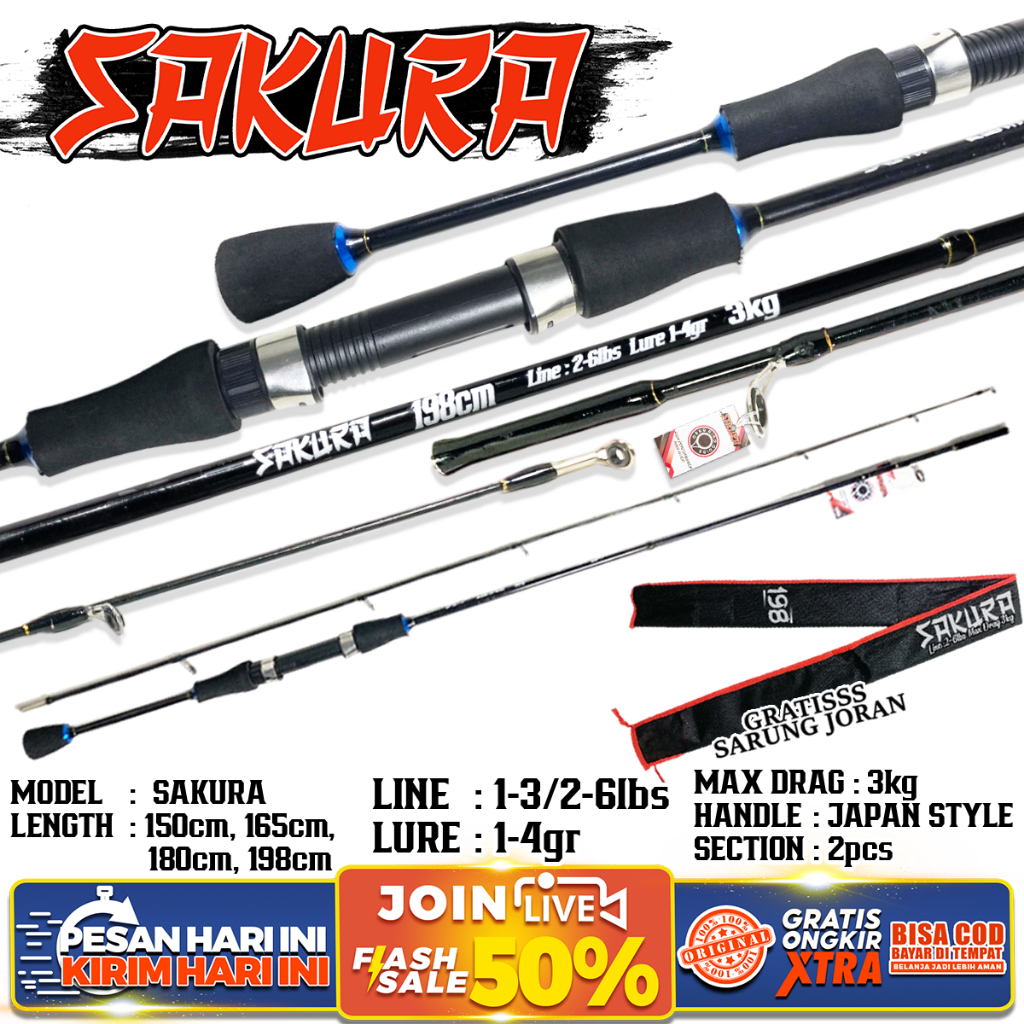 Ultralight UL sakura fishing rod 2-6lb solid fiber, max 3kg up | Shopee Philippines