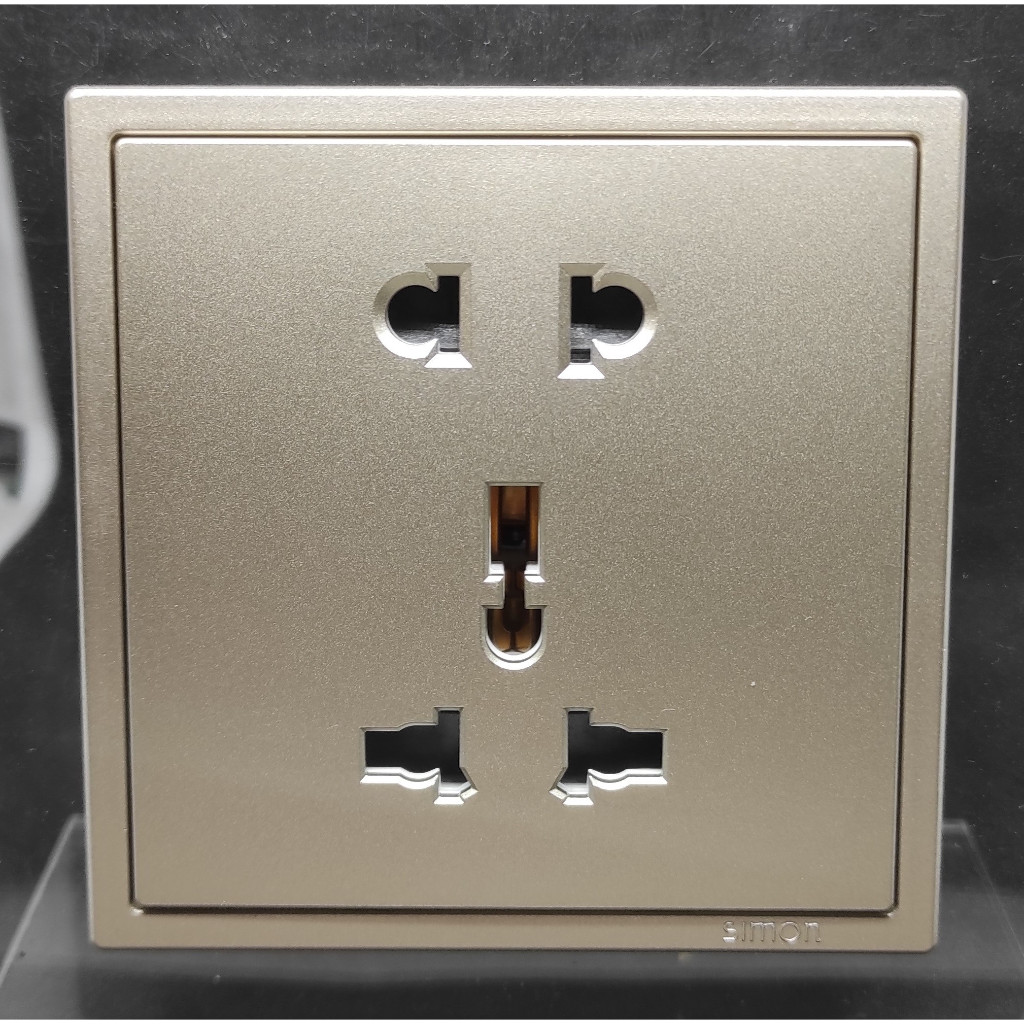 SIMON I7 CHAMPAGNE UNIVERSAL SOCKET AND 2 PIN SOCKET / MULTI SOCKET ...