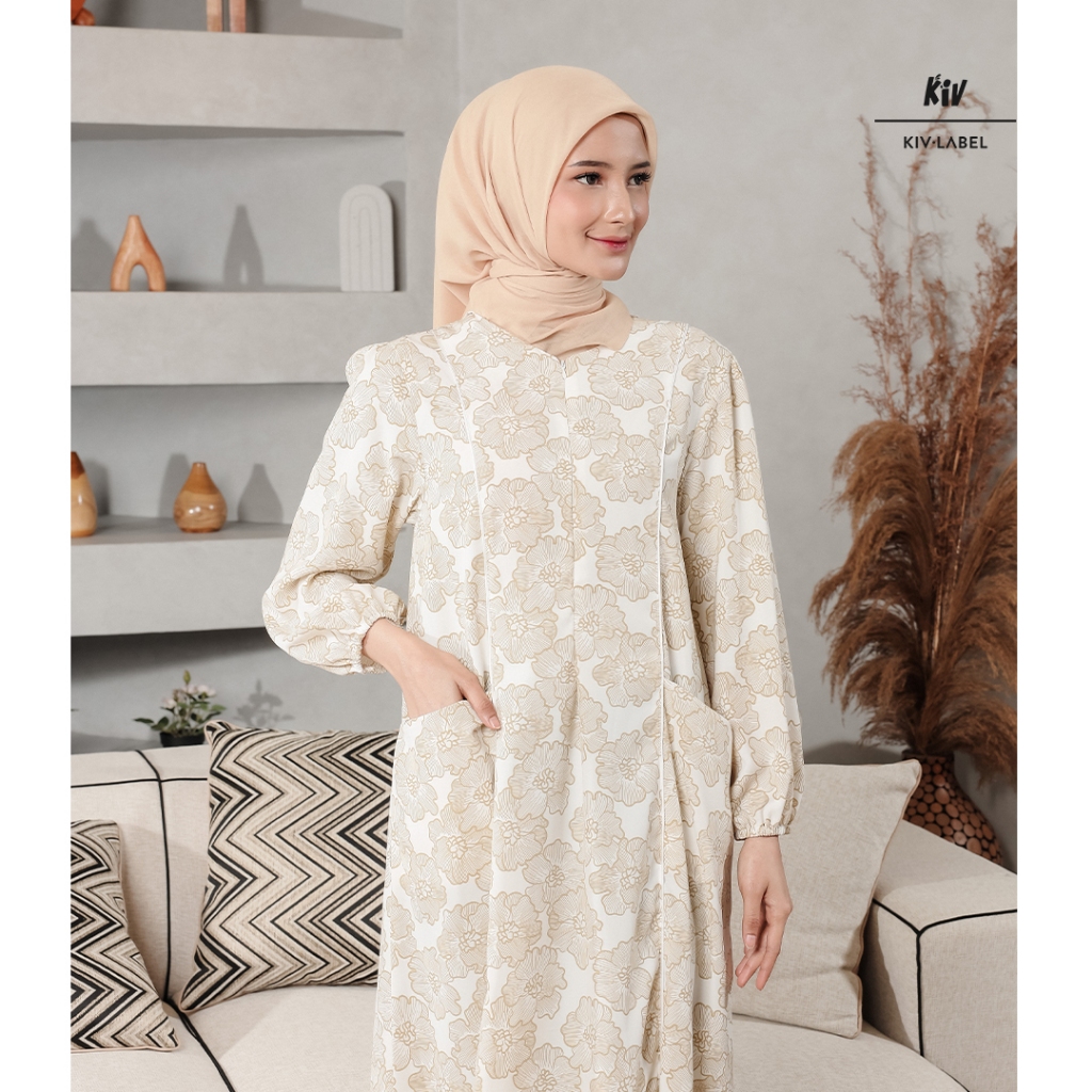 KIV LABEL Adult Gamis Signature Motif Sarimbit Binar Series GMPKL 4024 ...
