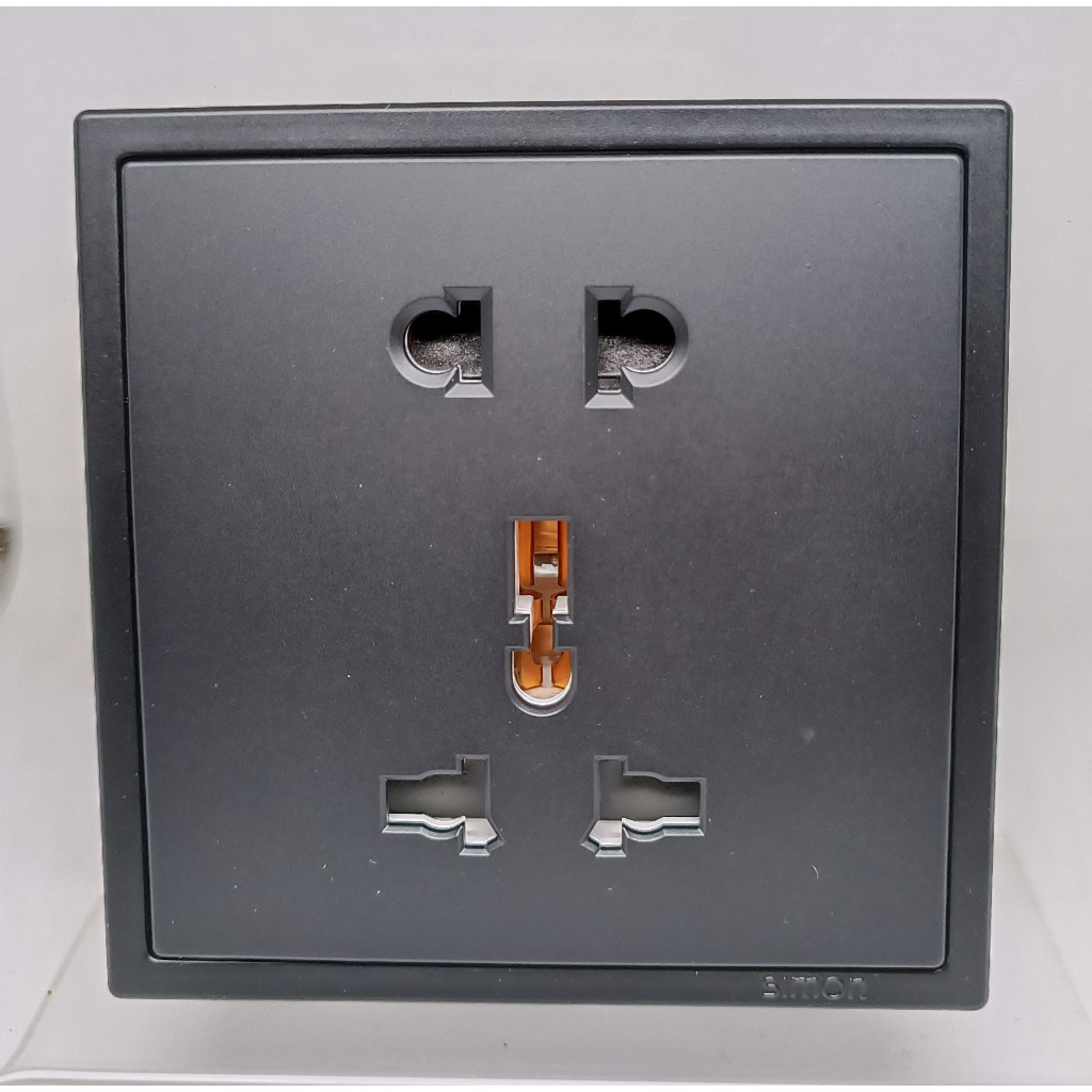 SIMON I7 BLACK DOFF / MATT BLACK UNIVERSAL SOCKET AND 2 PIN SOCKET ...
