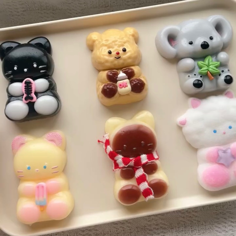 Taba Squishy Cute Characters Rabbit/Sheep/Bear/Cat Viral Chewy Texture ...