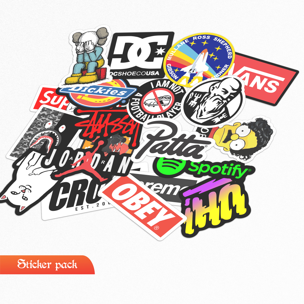 Aesthetic pack series stickers, laptop helmet stickers, distro brand ...