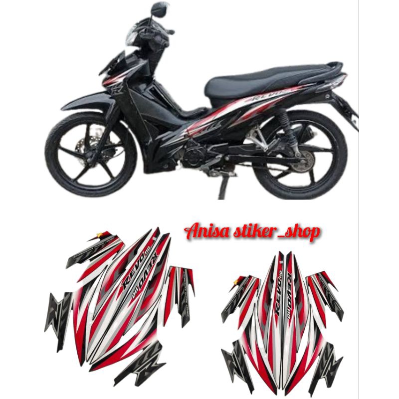 HITAM HONDA REVO ABSOLUT 110 REVO CW 2011 FULL BLACK STICKER STRIPING ...