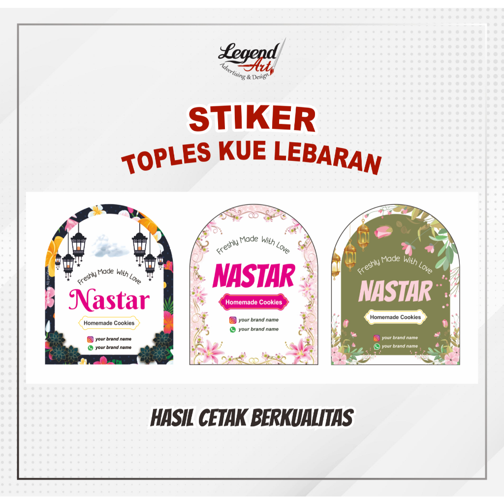 CAKE JAR STICKER / EID UL FITRI NASTAR EID CAKE / CAKE LABEL STICKER ...