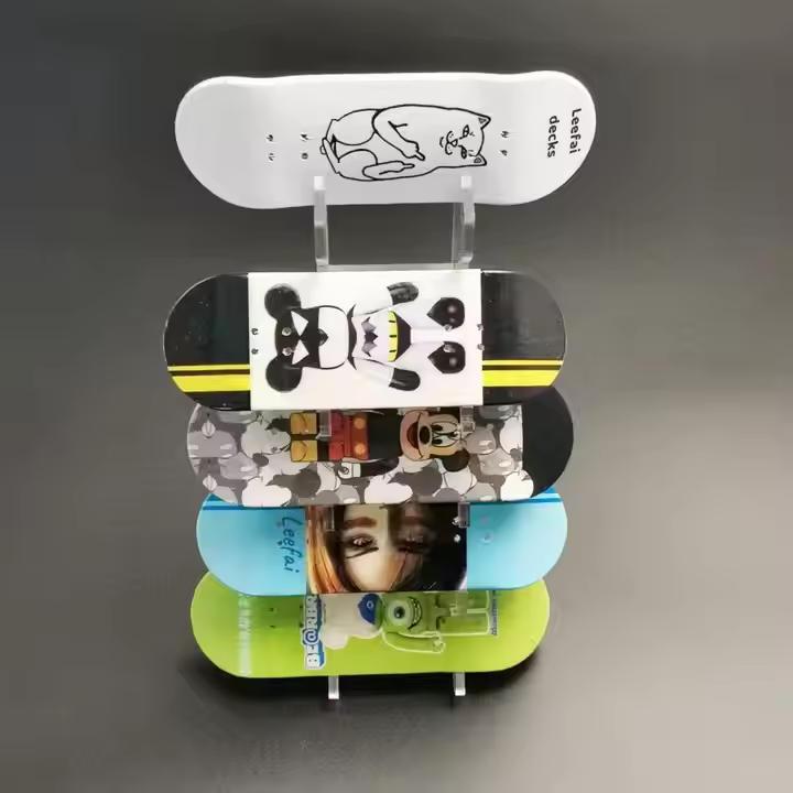 Acrylic Fingerboard Holder Display Standing Skateboard Rack Finger ...