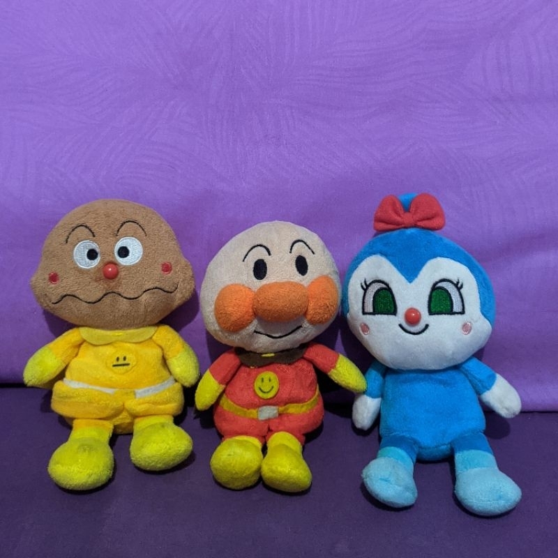 Anpanman & Friends Chibi Plush Sega Toys Set Kokinchan Currypanman ...