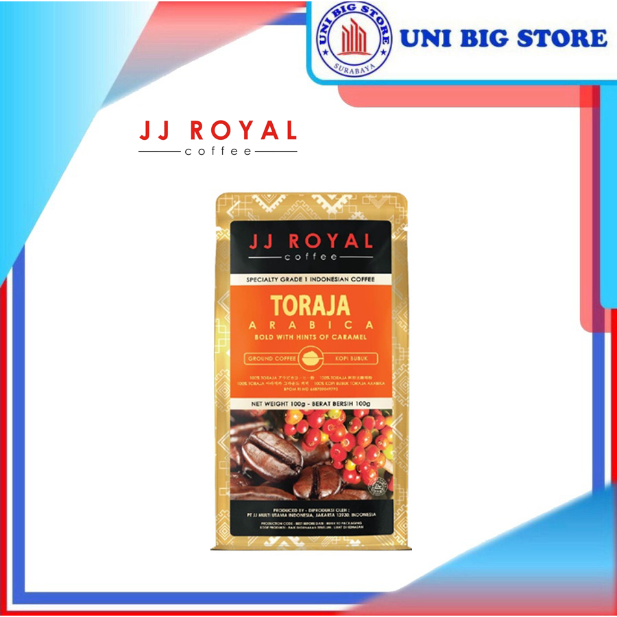 JJ Royal Toraja Arabica Ground Coffee Powder with Hants of Caramel 100 ...