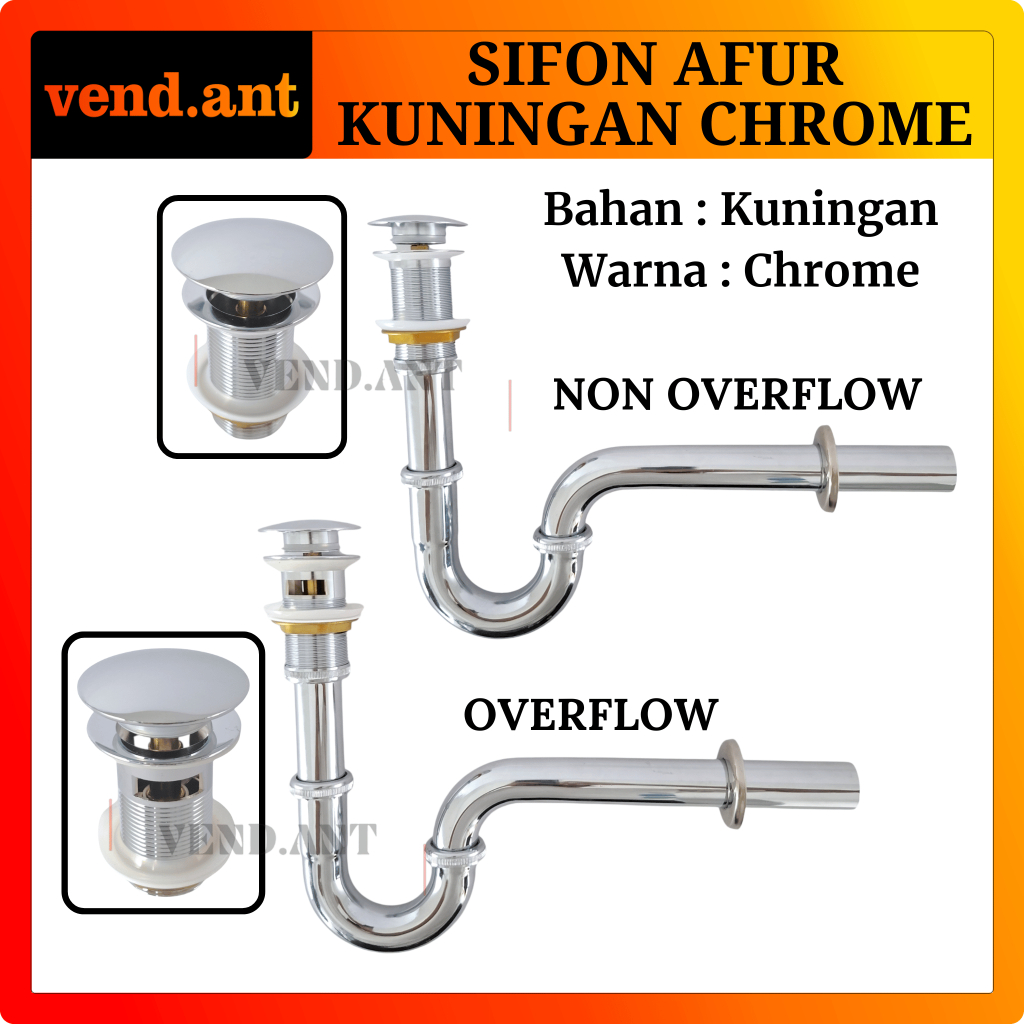 Gooseneck Siphon Press Drain Press Hand Wash Basin Overflow Non Overflow Brass Chrome | Shopee ...