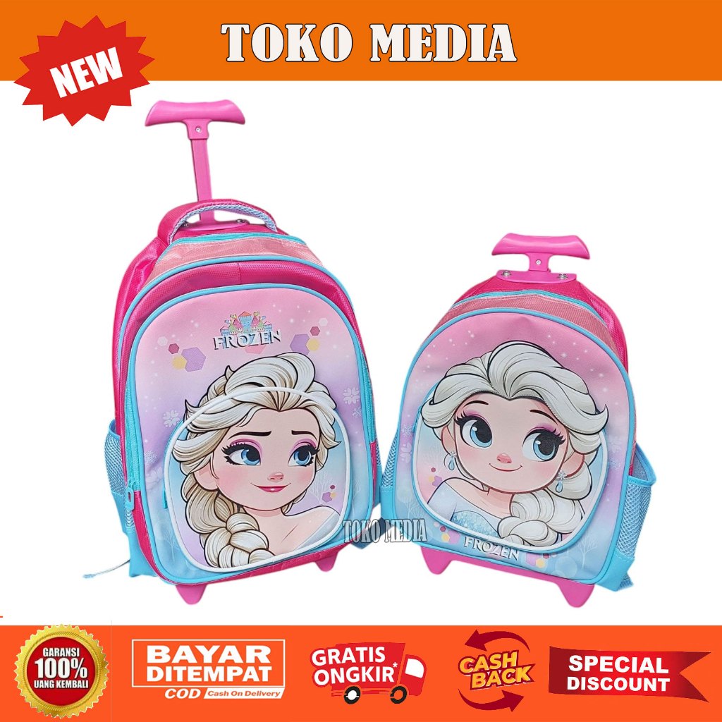 Frozen Character Push Trolley Bags for Girls School Girls Available in ...