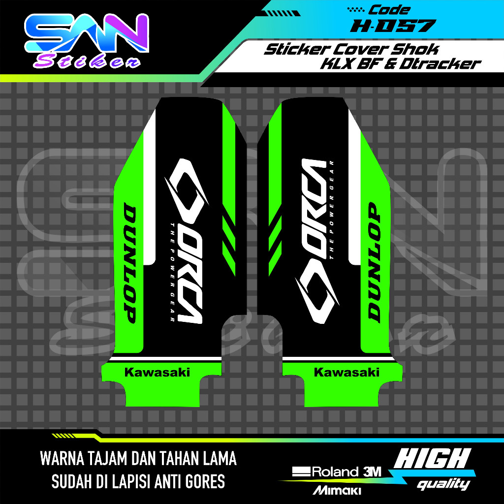 Left Right Shock Cover Sticker Klx Bf & Dtracker Sriker Skok Motor ...