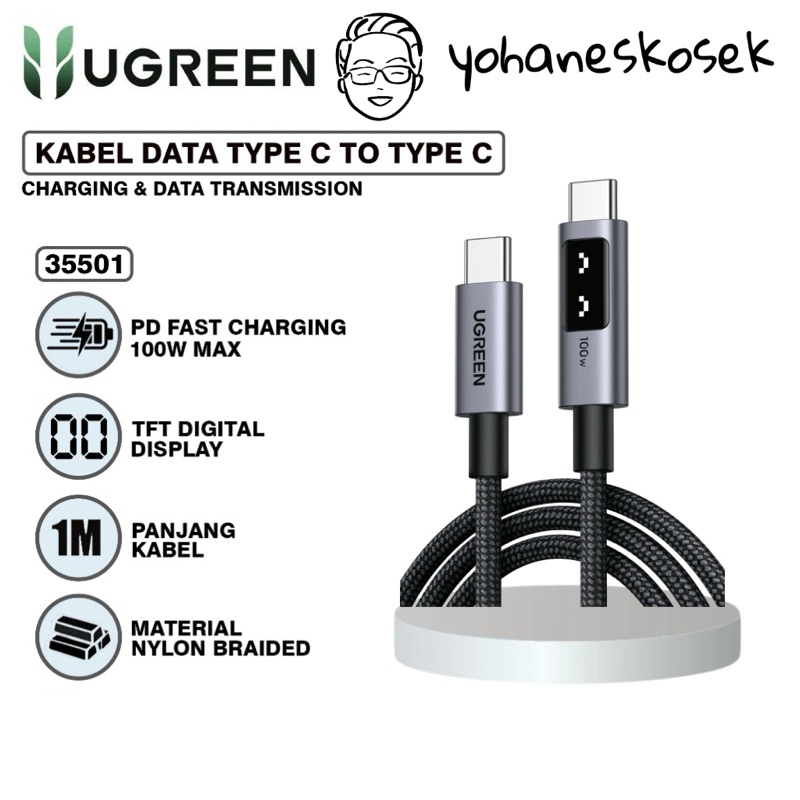 UGREEN UNO CABLE C TO C 100w NYLON | Shopee Philippines