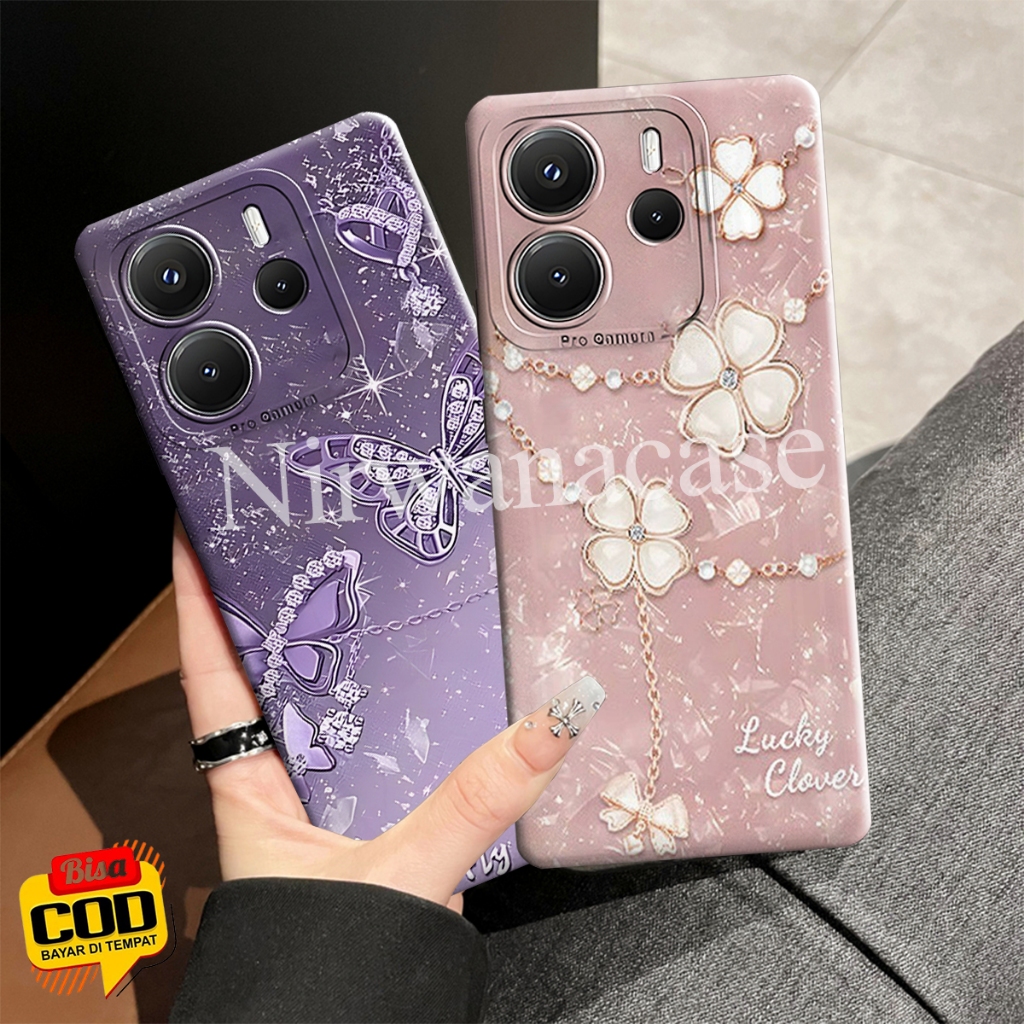 Softcase Hp Redmi Note 14 4G/ Redmi Note 14 5G 2025 Butterfly Flower ...