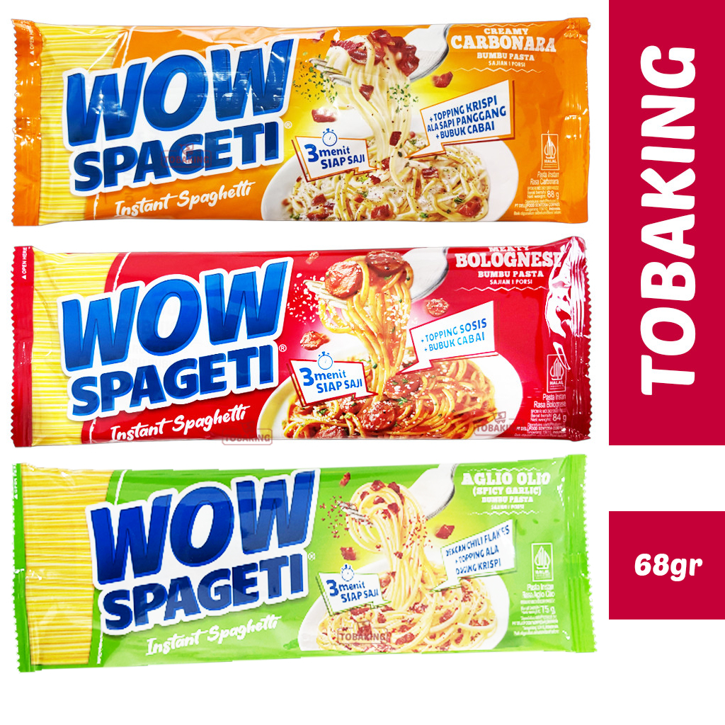 Wow Spaghetti Bolognese Carbonara Aglio Spaghetti Instant Noodles | Shopee Philippines