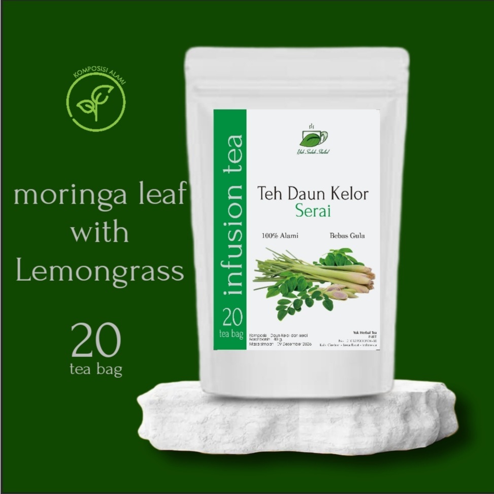 MORINGA LEAF TEA + LEMONGRASS / MORINGA with LEMONGRASS TEA (20 tea bag ...