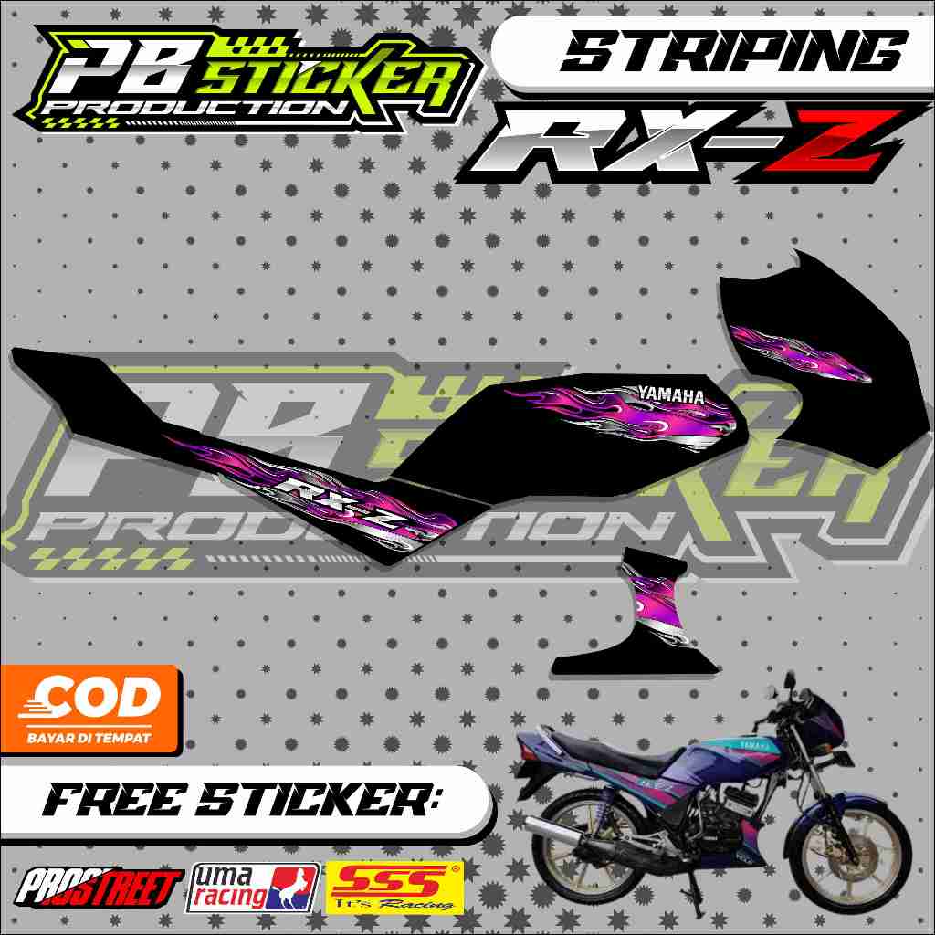 YAMAHA RX-Z VARIATION STRIPING / STICKER LIST YAMAHA RX-Z FLAME MOTIF ...