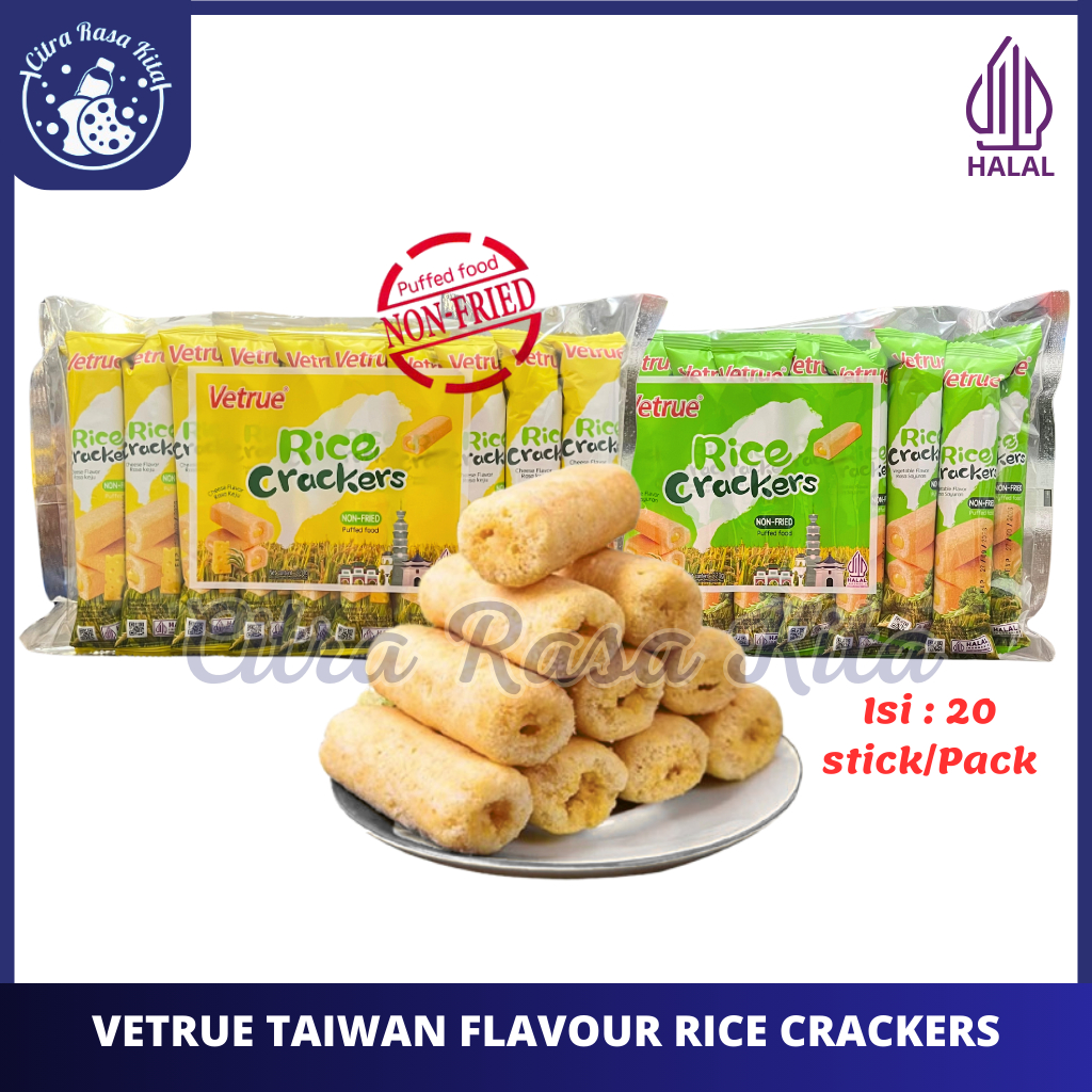 Halal Vetrue Taiwan Flavor Rice Crackers Stick Shape Cheese & Vegetable ...