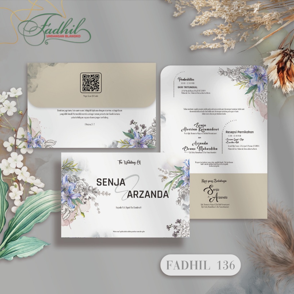 PRINT JAVA WEDDING INVITATIONS FADHIL - PHOTO WEDDING INVITATIONS - EMPTY BLANK GIFTS FADHIL ...