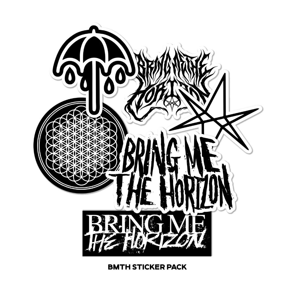 BMTH glossy waterproof vinyl sticker pack, Bring Me The Horizon band ...