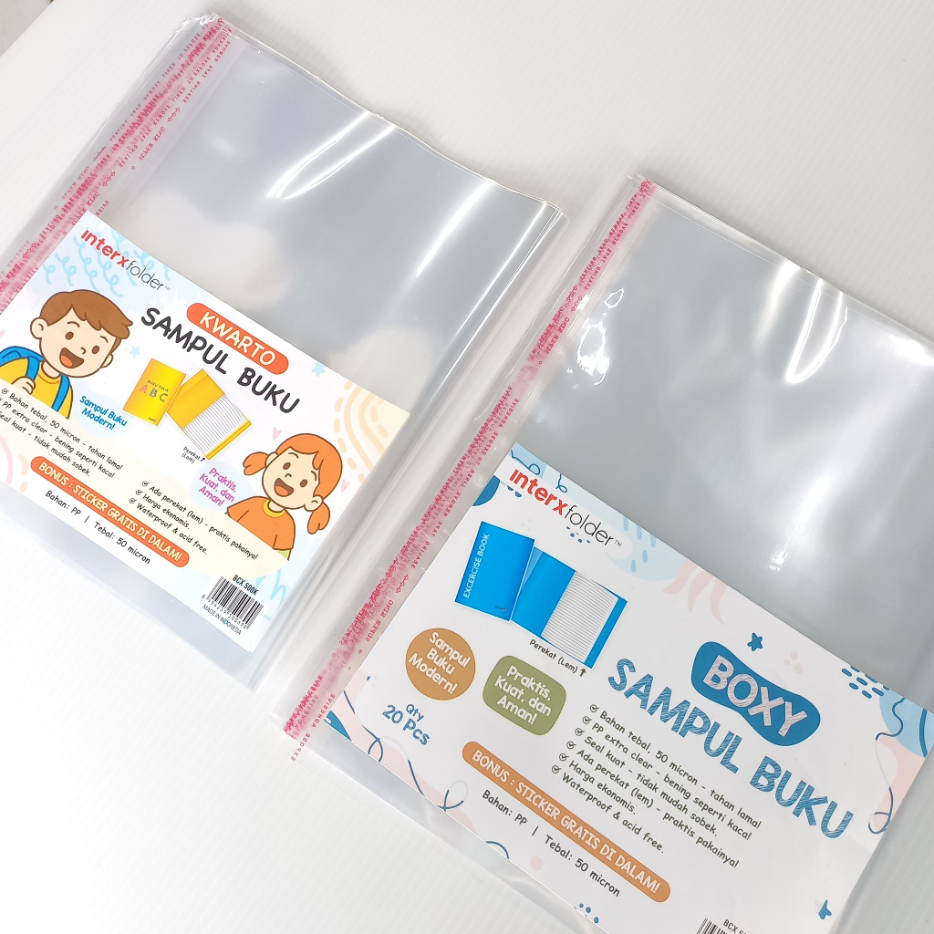 Plastic Book Cover / Clear PP Book Cover / Boxy Inter-x Kwarto Cover ...