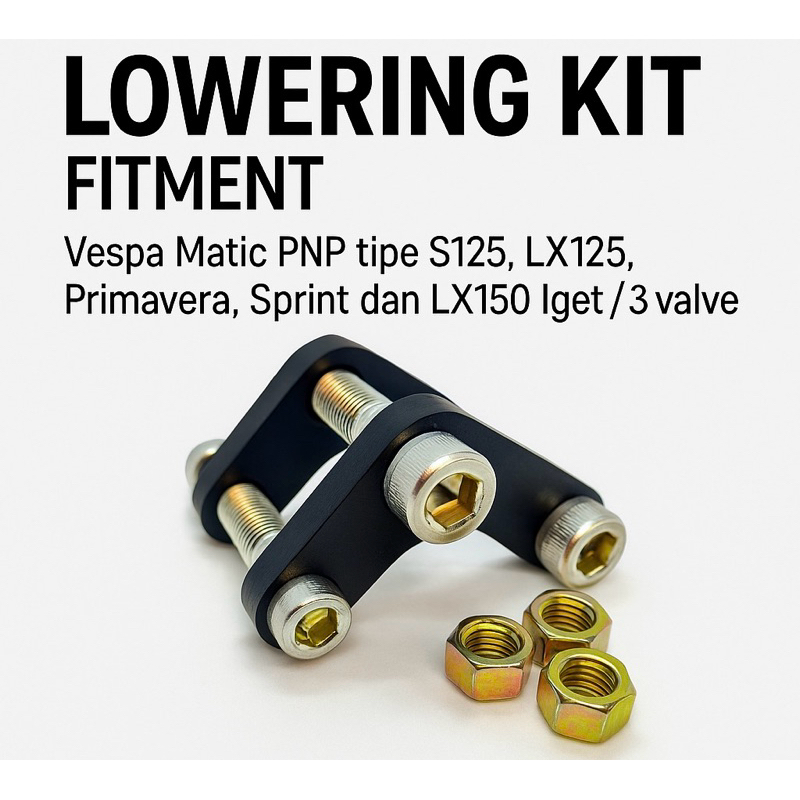 LOWERING KIT VESPA MATIC (Shok LOWERING) PRIMAVERA SPRINT LX125 S125 ...