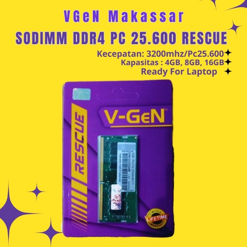 SODIMM DDR4 LAPTOP RAM 4GB 8GB 16GB PC 25,600/ 3200mHz Rescue ORIGINAL LIFETIME WARRANTY ...