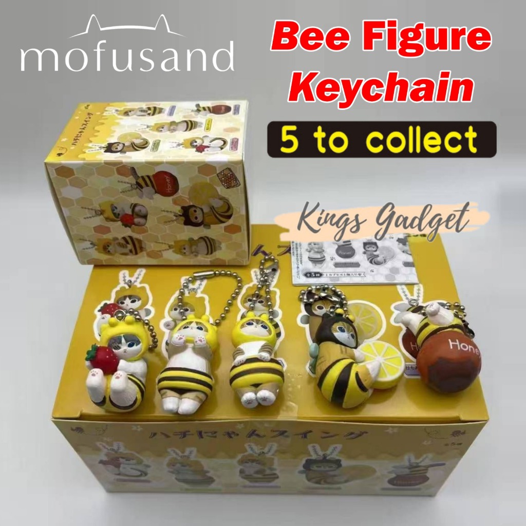 Mofusand Keychain Figure Trinkets Bee HoneyBee Nyan Swing Cute Mini ...