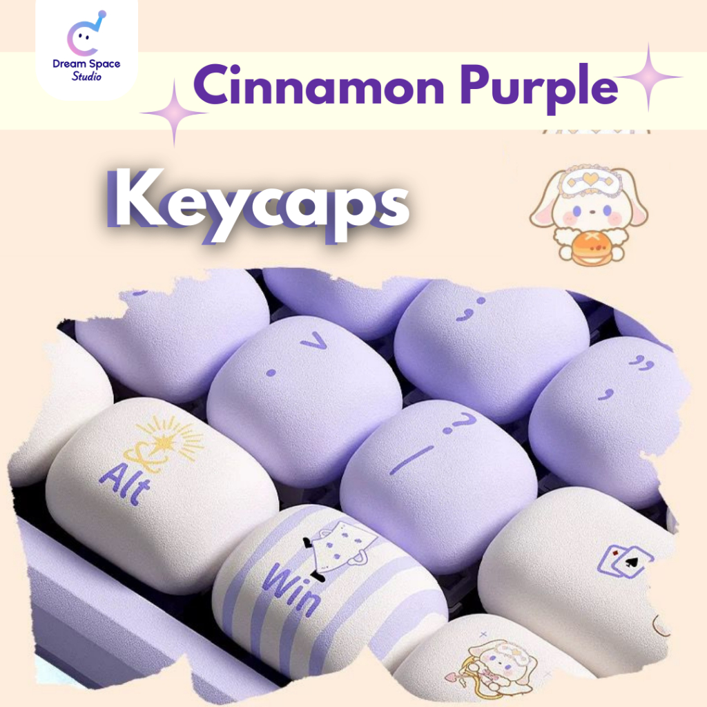 UNGU Dreamspace Studio AKKO Cinnamon Purple Keycaps 146 keys Aesthetic ...