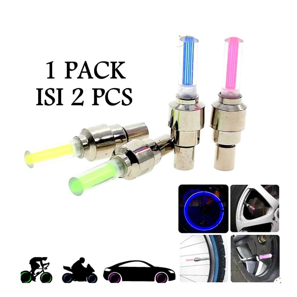 LED Valve Caps Light Up Per 2 pcs Wheel Lights Car Bicycle Tire ...