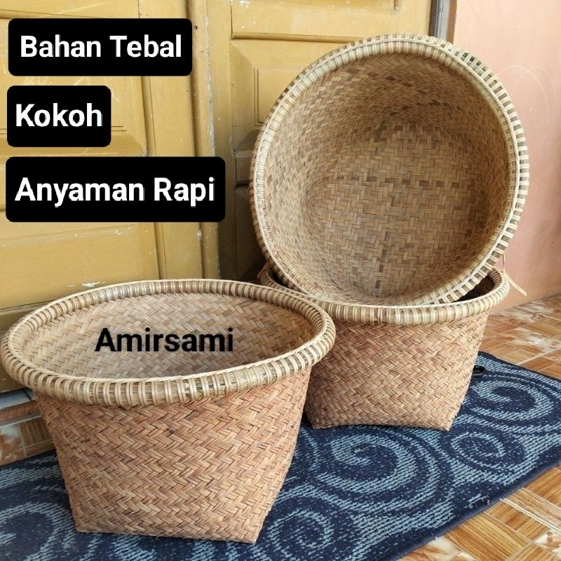 JUMBO LUPU BAKUL d43cm LASTS, SOFT AND HEAT.Rice Washer, Original kalimantan rice basket, Inanan ...