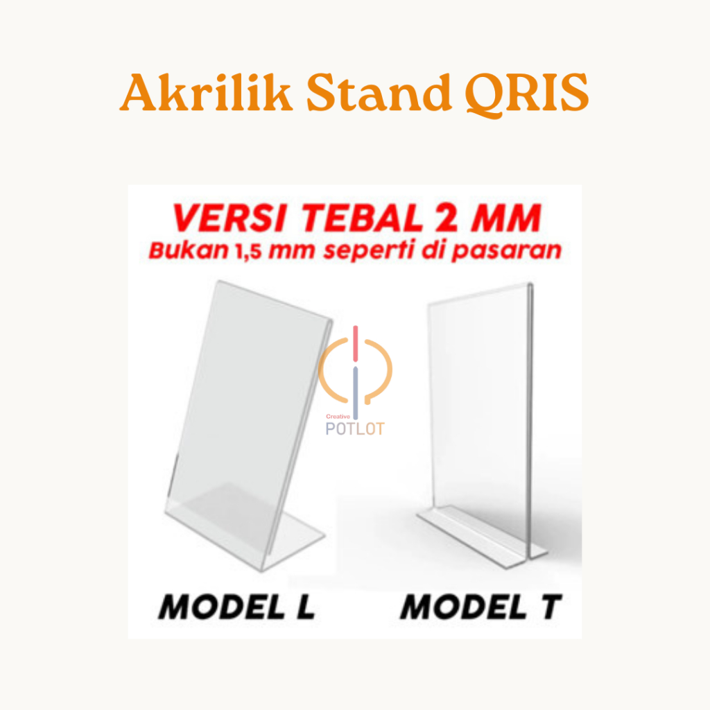 ACRYLIC STANDING / ACRYLIC DISPLAY / QR CODE ACRYLIC T/L A4|A6 2mm ...