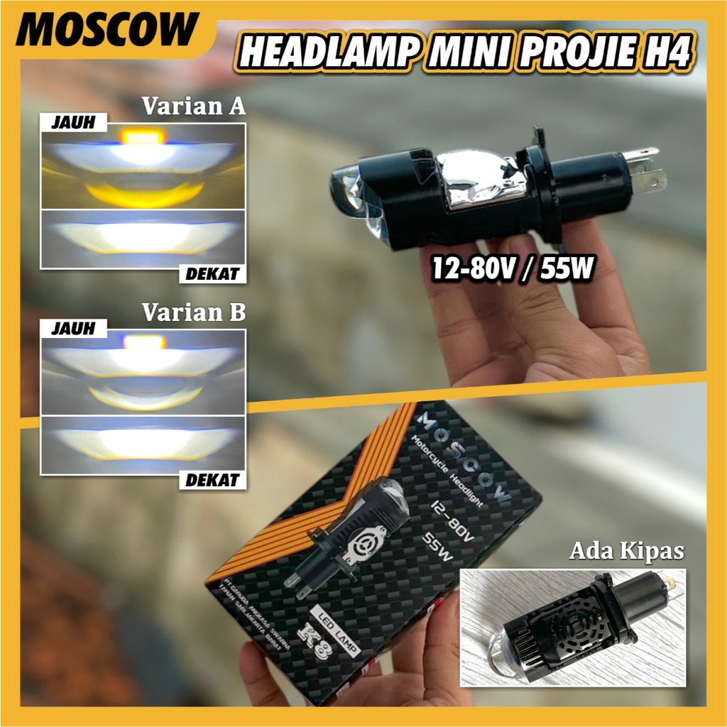 Latest Mini Biled H4 Headlights Flat Cut Off Laser High Beam 55 Watt AC ...