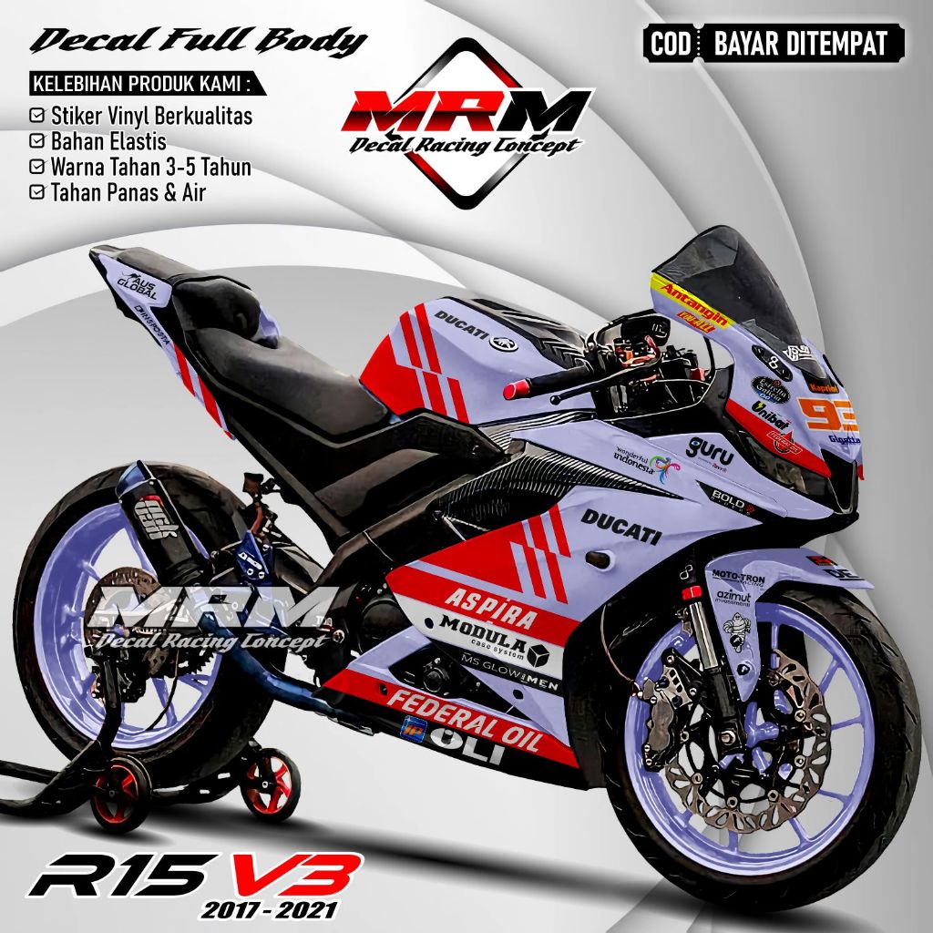 R15 V3 Decal Motorcycle Decal Sticker R15 V3 Sticker Yamaha R15 V3 ...