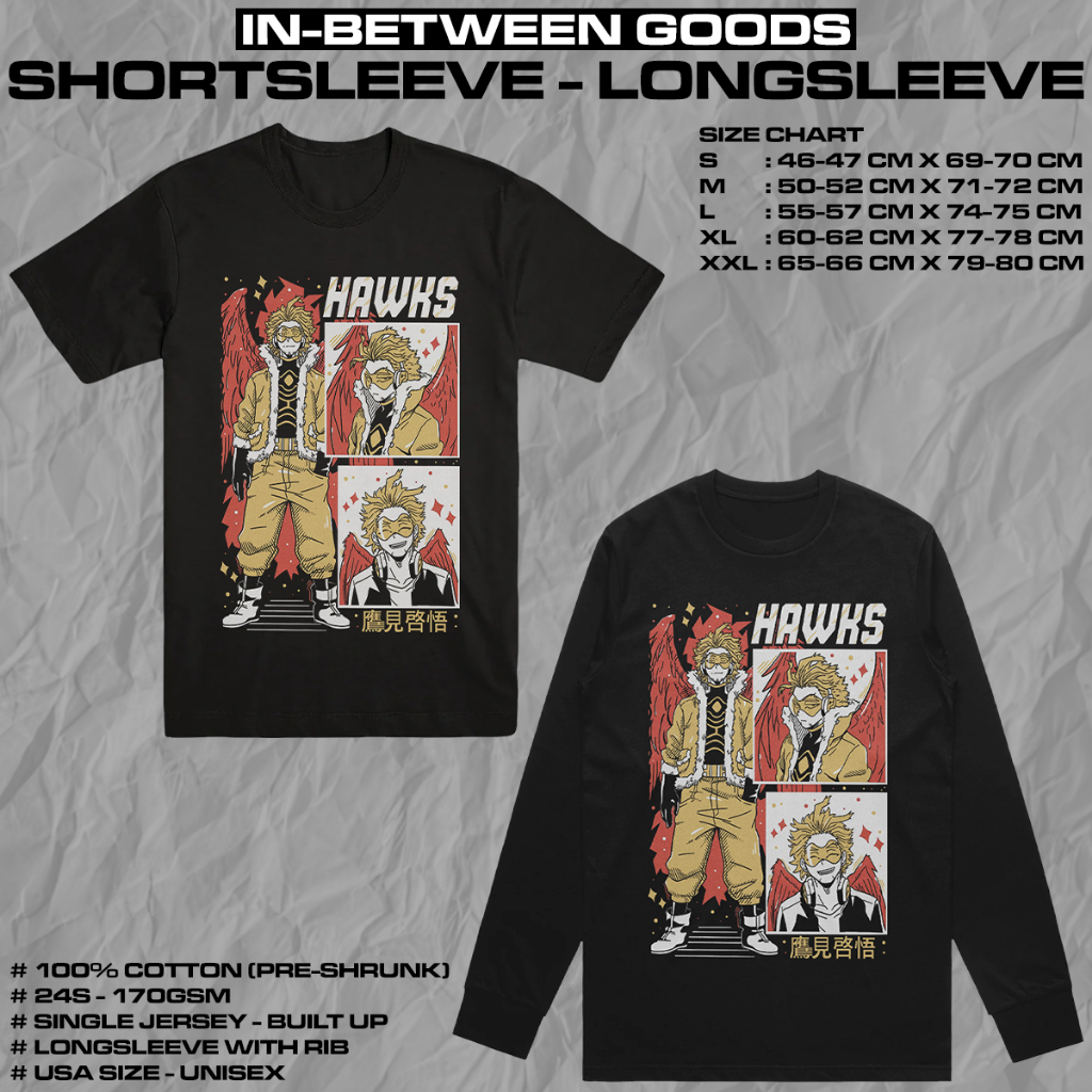 MY HERO ACADEMIA - HAWKS | T-SHIRT | LONGSLEEVE | ANIME MERCH | Shopee ...
