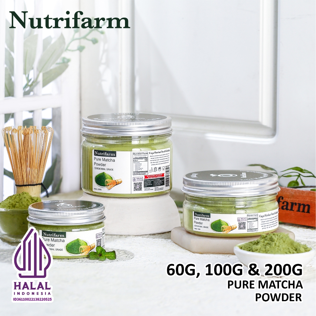 Nutrifarm Pure Matcha Powder Ceremonial Grade / 100% Pure Matcha Powder ...