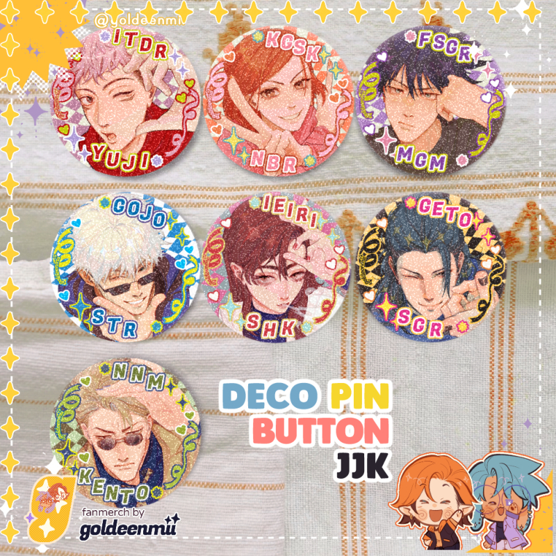 JJK - DECO Jujutsu Kaisen Button Pin Fanmade Pin Anime fanmerch Pin by ...