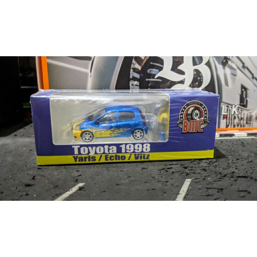 Diecast BM Creations BMC Toyota 1998 Yaris Echo Vitz Blue Phych Seal ...