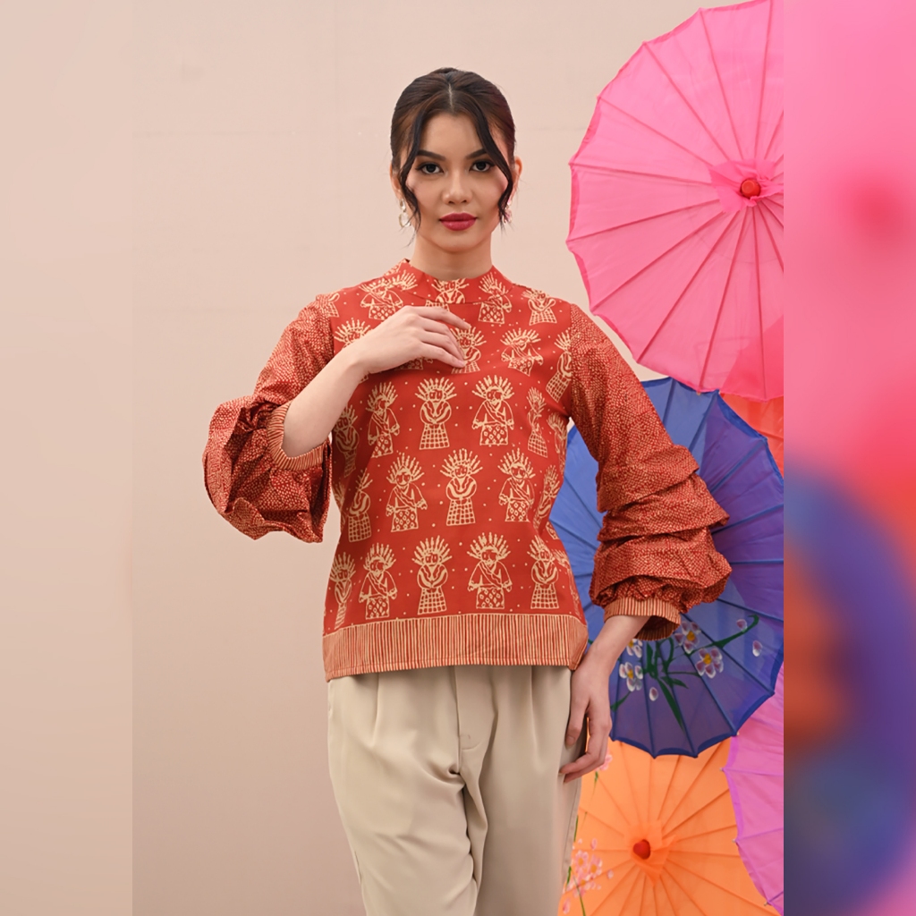 NONA RARA - Keropi Garut Betawi T4225, modern women's batik blouse work ...