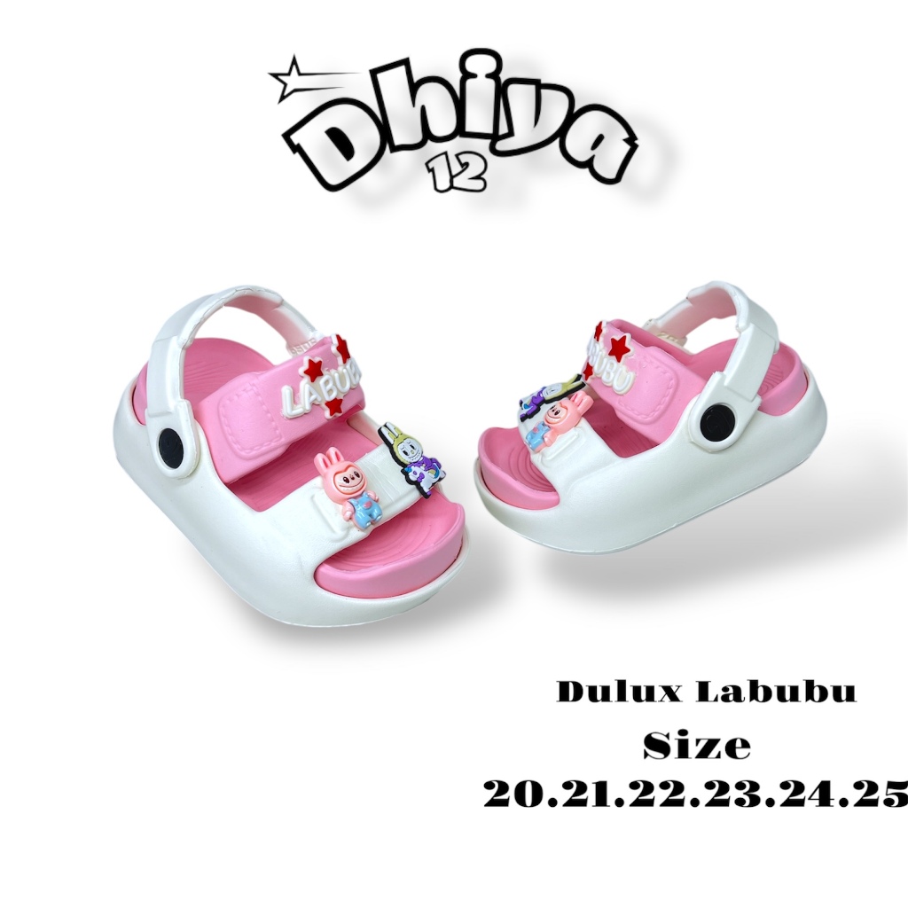 Girls' Sandals with Back Strap Labubu Character White Light Pink Dulux ...