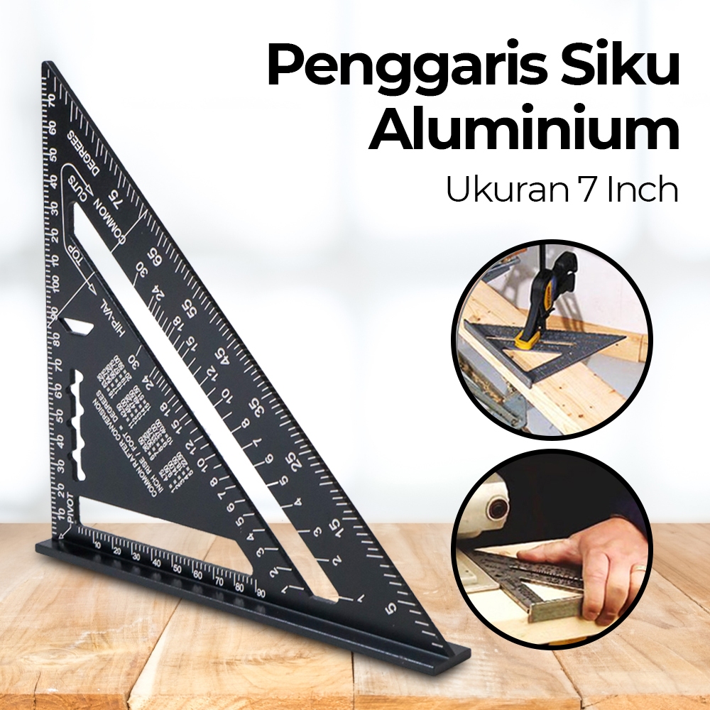 SIKU Vktech 7 Inch Aluminum Triangle Ruler Angled Ruler - A10D01 ...