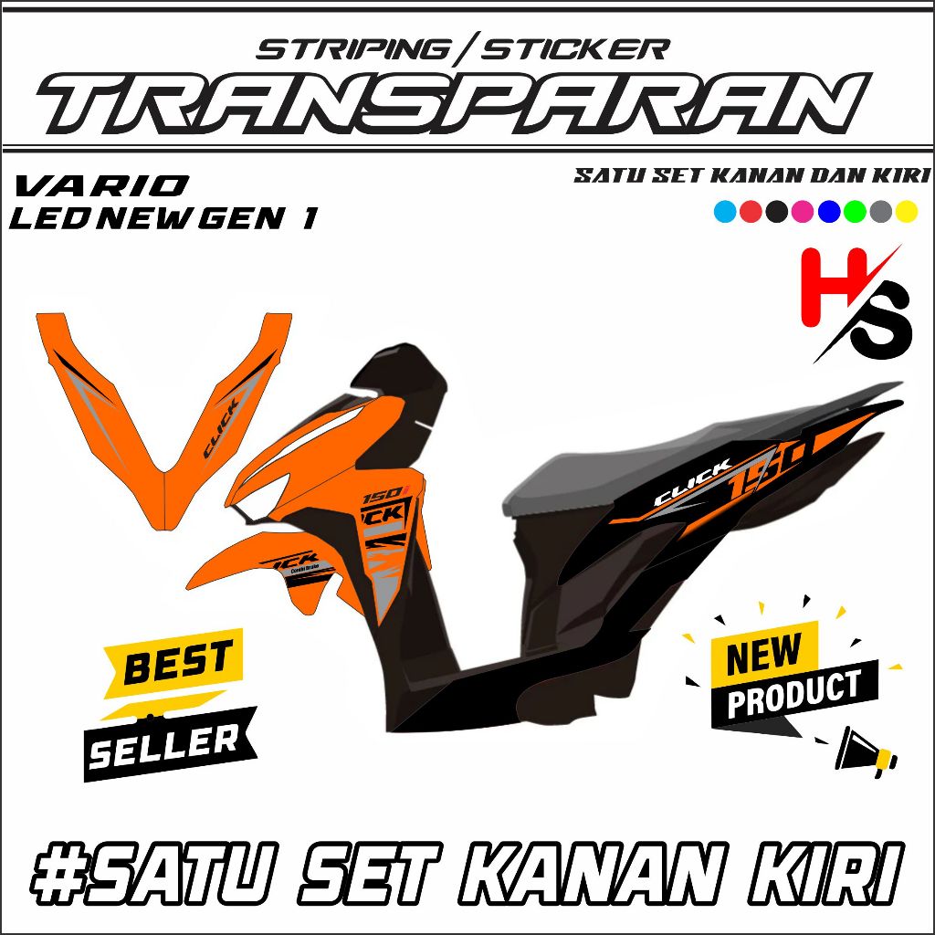 MOTRO TRANSPARENT STRIPING STICKER HONDA VARIO LED NEW GEN 1 LATEST ...