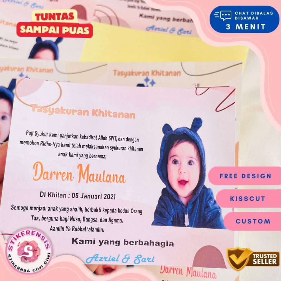 Circumcision Tasyakuran Stickers, circumcision stickers made of chromo ...